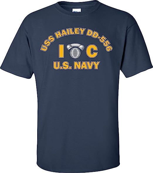 Uss Hailey Dd 556 Interior Communications Electrician Navy Blue T Shirt Lg