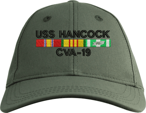 USS Hancock CVA-19 with Vietnam Service Ribbons Embroidered Cap