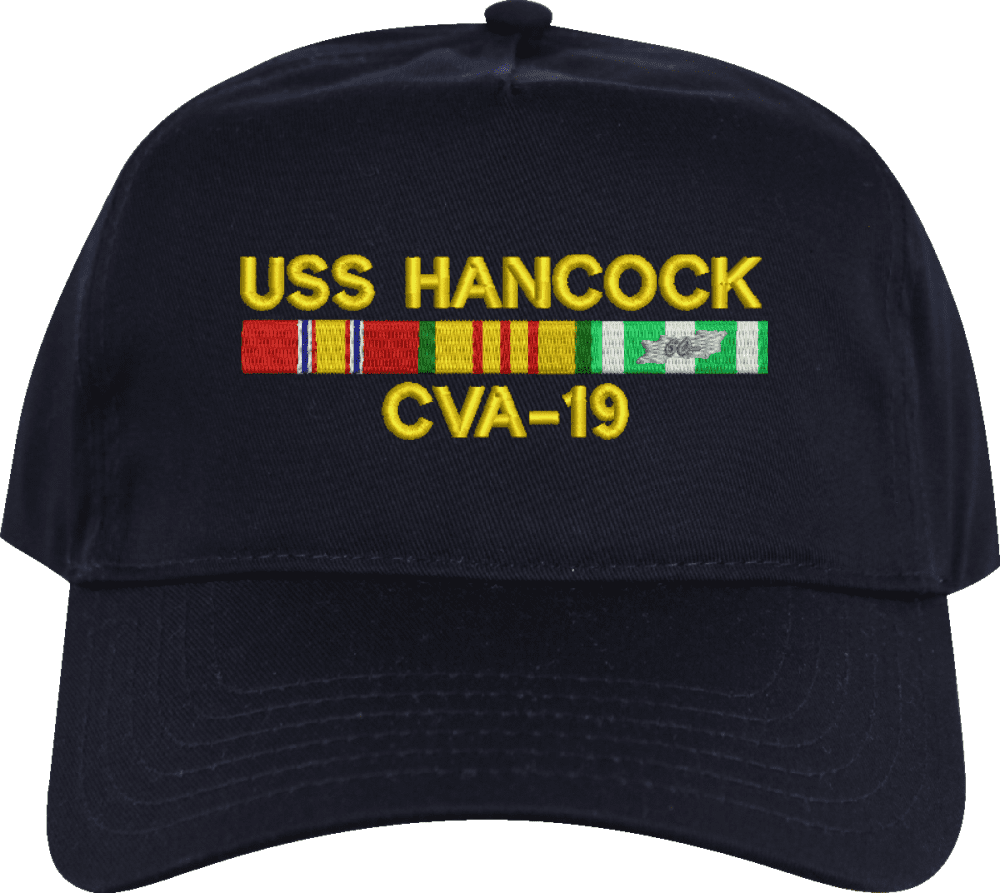 USS Hancock CVA-19 with Vietnam Service Ribbons Embroidered Cap