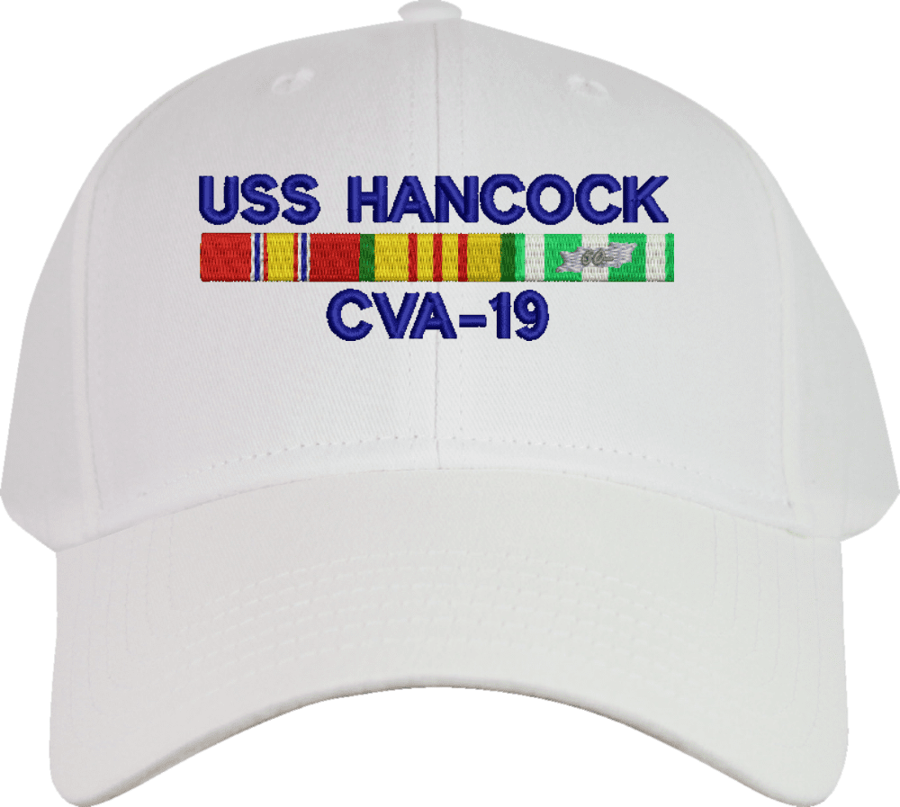 USS Hancock CVA-19 with Vietnam Service Ribbons Embroidered Cap