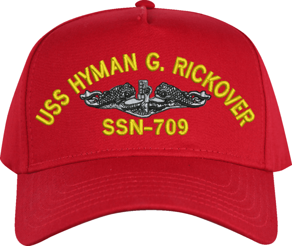 USS Hyman G. Rickover SSN-709 with Dolphins Custom Embroidered Cap