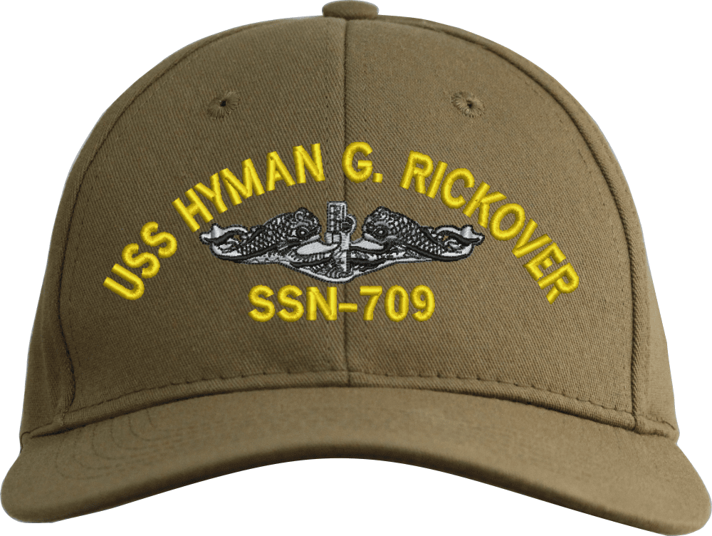 USS Hyman G. Rickover SSN-709 with Dolphins Custom Embroidered Cap