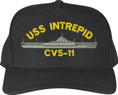 USS Intrepid CVS-11 Text Only Custom Embroidered Cap