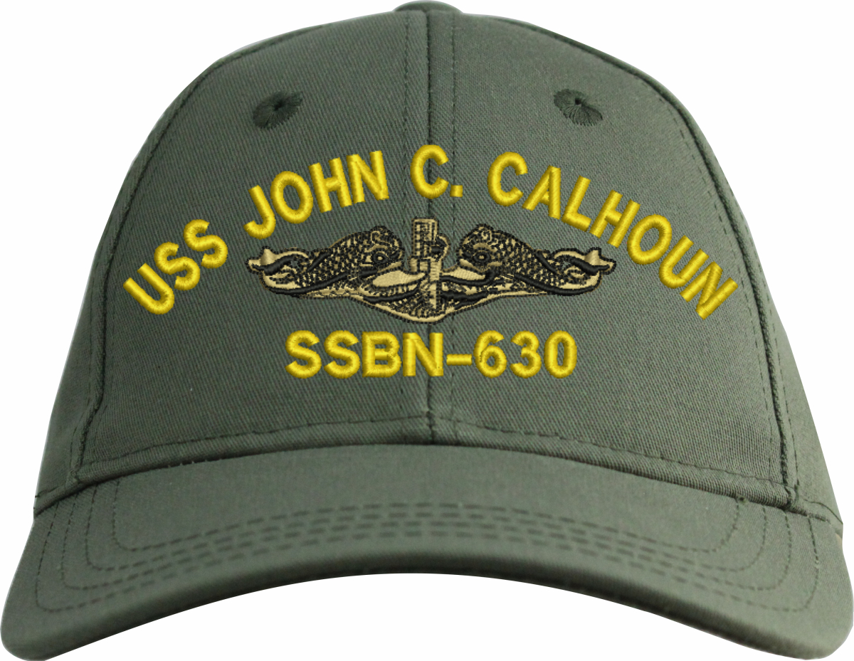 USS John C, Calhoun SSBN-630 ( Gold Dolphins ) Submarine Officers Cap