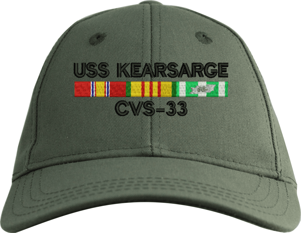 USS Kearsarge CVS-33 with Vietnam Service Ribbons Embroidered Cap