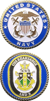 USS Kearsarge LHD 3 Officer Challenge Coin