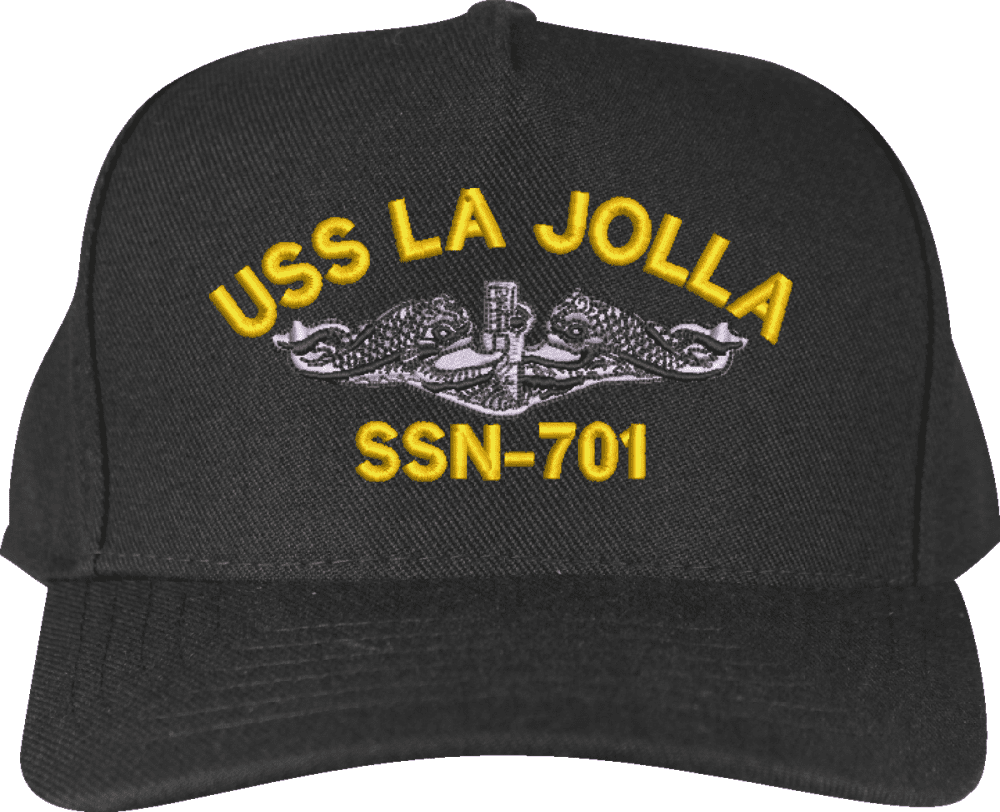 USS La Jolla SSN-701 with Dolphins Custom Embroidered Cap