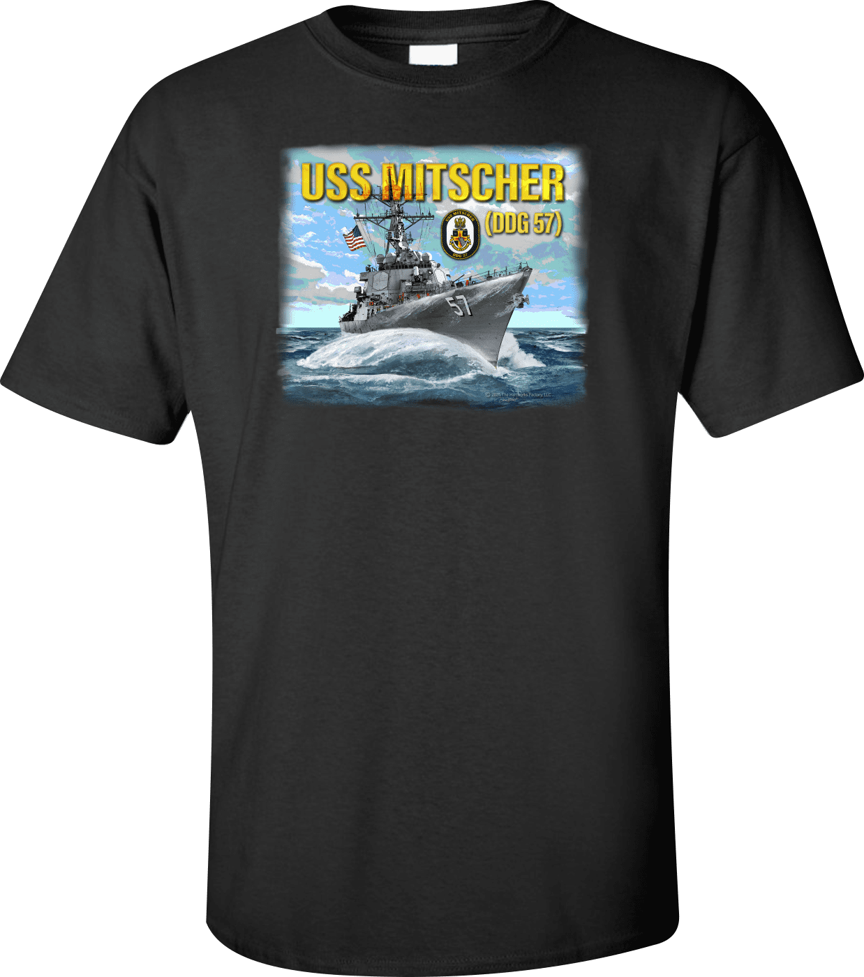 USS Mitscher DDG-57 Printed Art T-Shirt