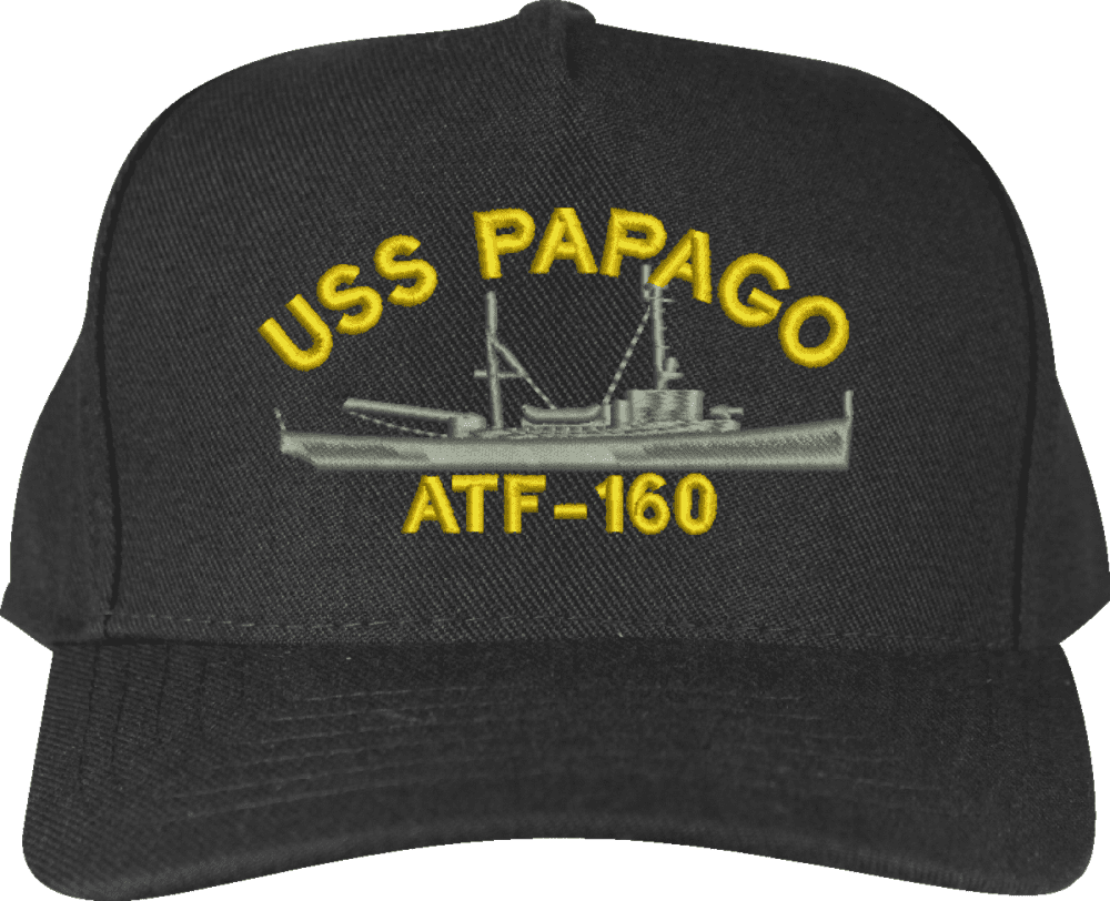 USS Papago ATF-160 Ship Custom Embroidered Cap