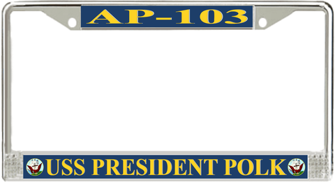USS President Polk AP-103 License Plate Frame