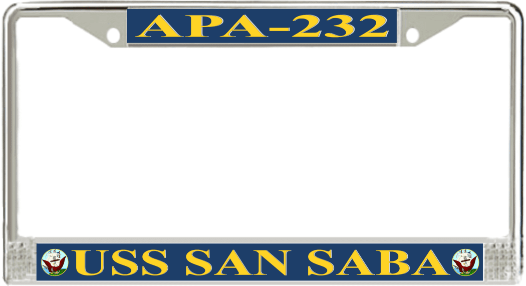 USS San Saba APA-232 License Plate Frame