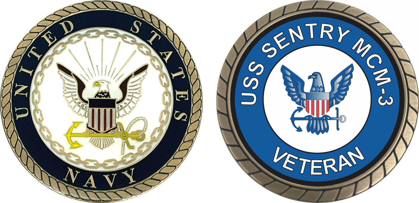 USS Sentry MCM-3 Veteran Challenge Coin