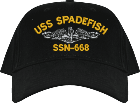 USS Spadefish SSN-668 Submarine Custom Embroidered Cap