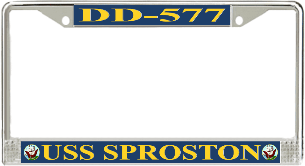 USS Sproston DD-577 License Plate Frame