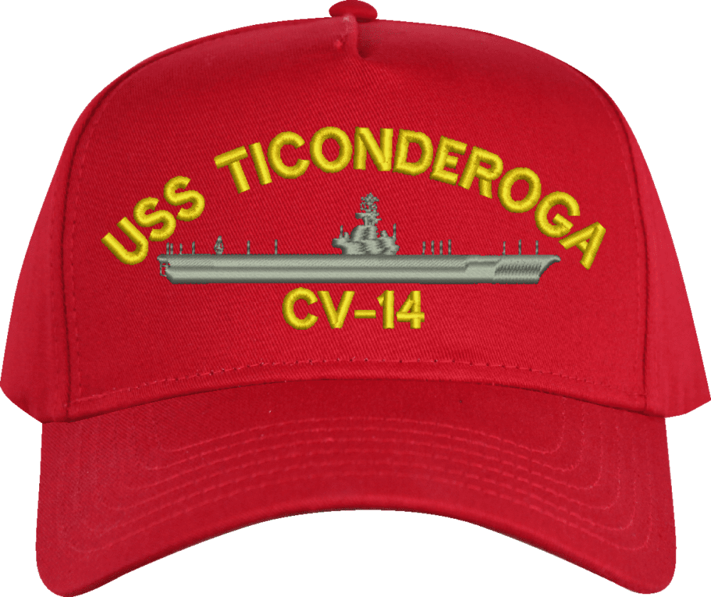 USS Ticonderoga CV-14 Custom Embroidered Cap