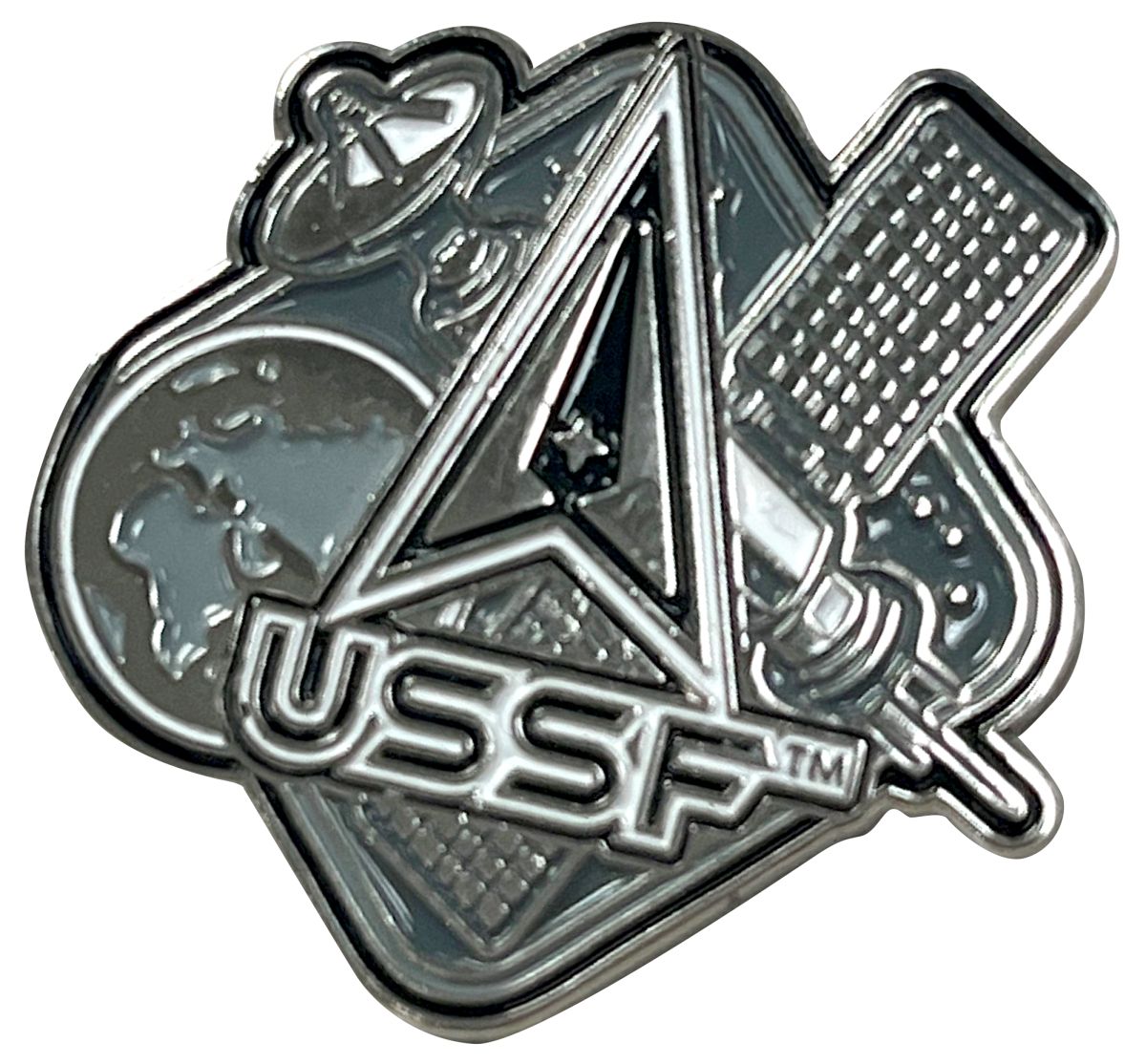 USSF Satellite with Logo Lapel Pin