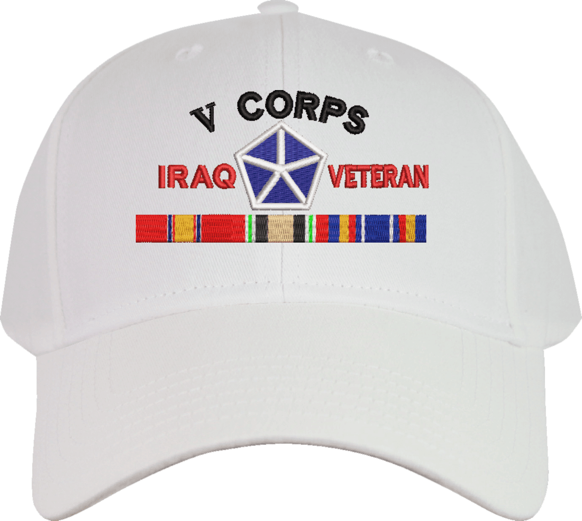 V Corps Iraq Veteran Embroidered Cap with Ribbons