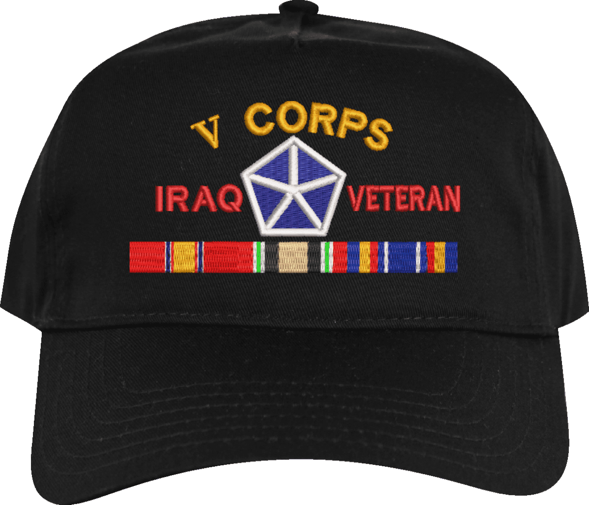 V Corps Iraq Veteran Embroidered Cap with Ribbons