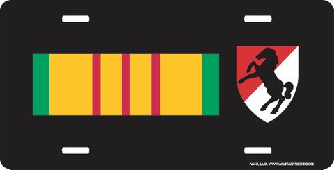 Vietnam Ribbon with 11th Armored Cavalry License Plate