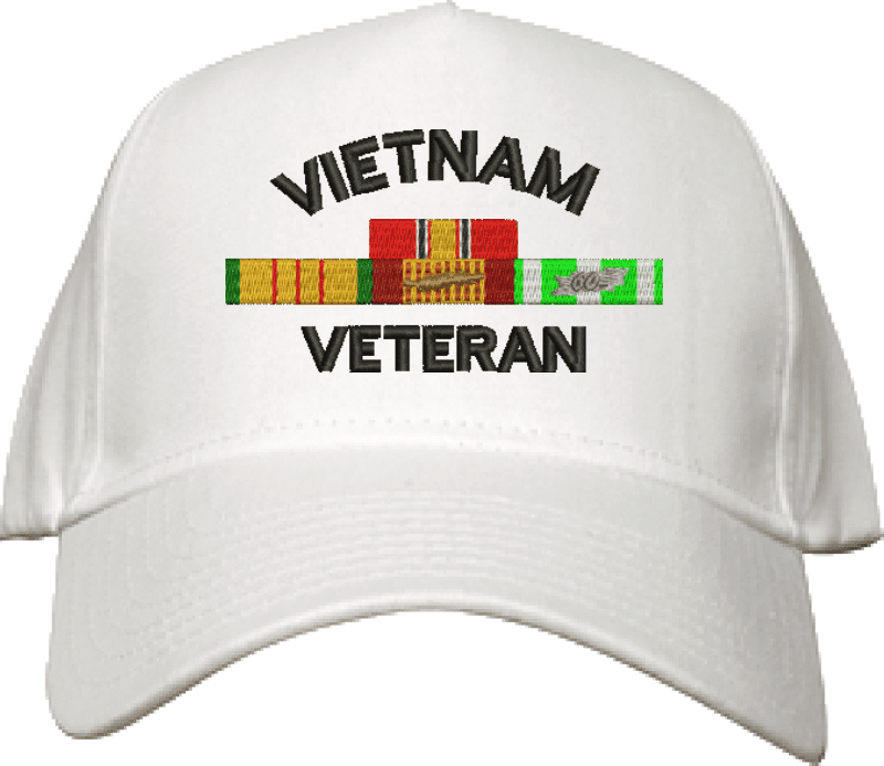 Vietnam Veteran with Four Ribbons Embroidered Cap