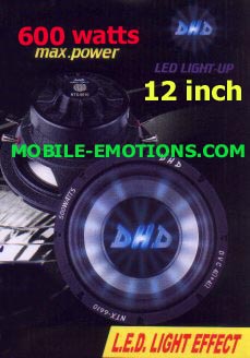 DHD 12 inch LED Subwoofer 600 watts DVC