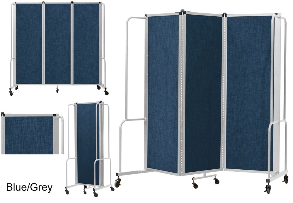 6'W x 6'H Fabric Folding Mobile Room Divider