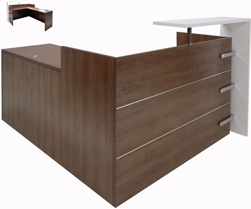 63"W X 79"D L-Shaped Reception Desk W/ Floating Counter | atelier-yuwa ...