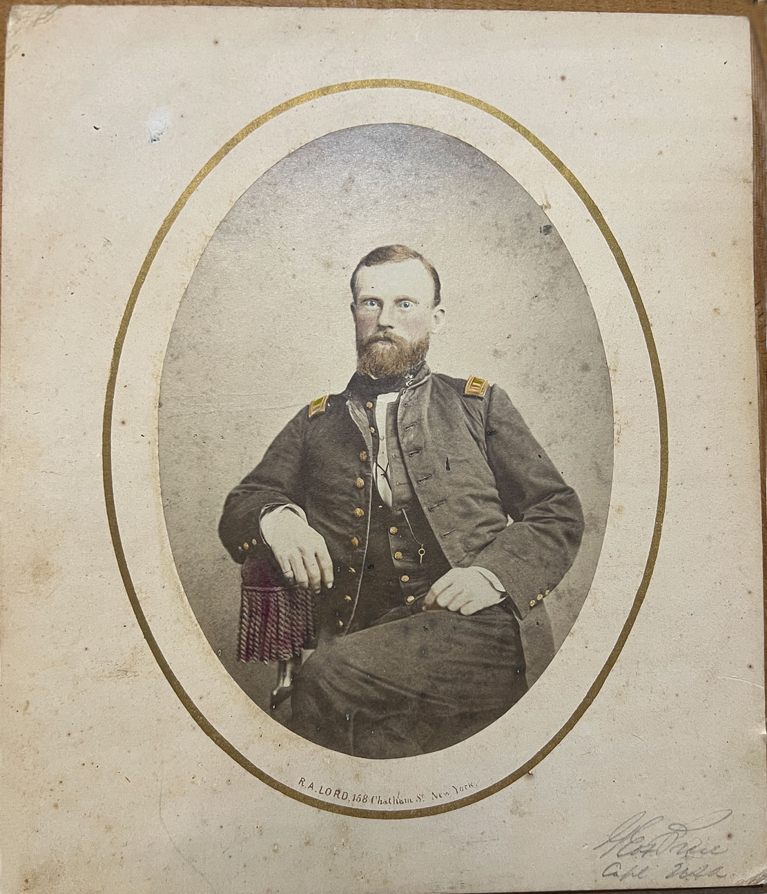 Beautiful tinted albumen of Captain George F. Price, Lt. Colonel 2nd CA ...