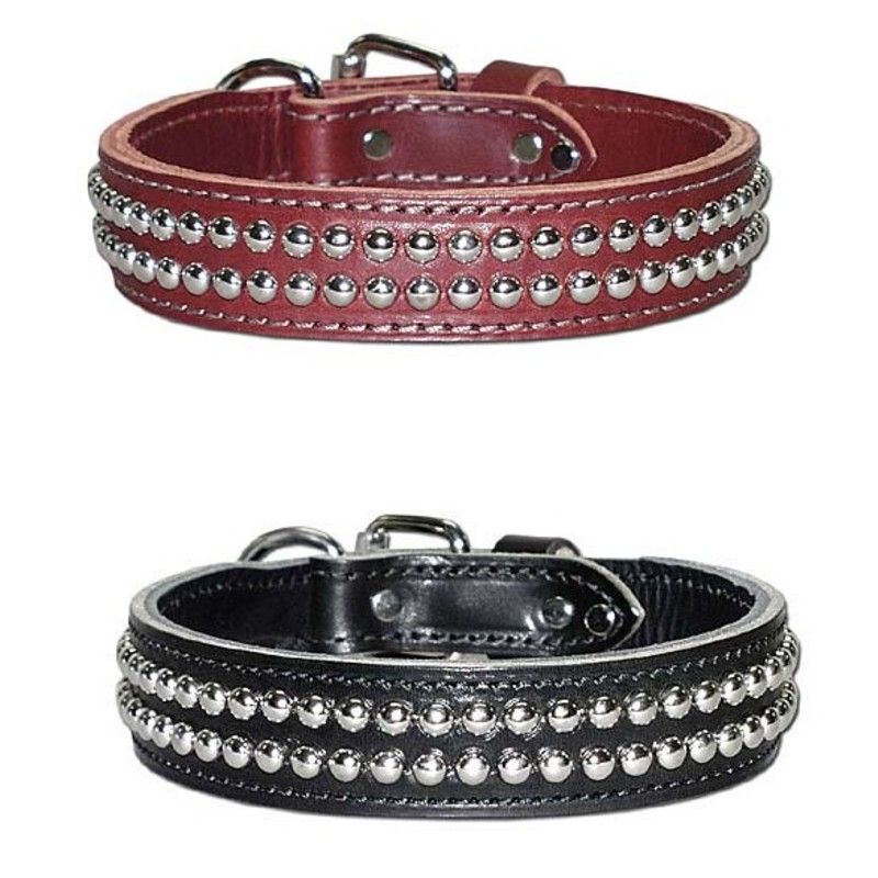 Dome Stud Leather Dog Collar