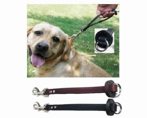 Short leather lead, dog lead handle