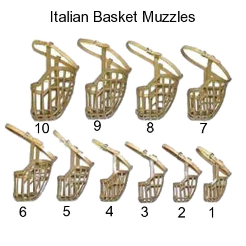 Italian Basket Dog Muzzle Size Chart