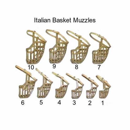Italian Basket Muzzles All 10 sizes