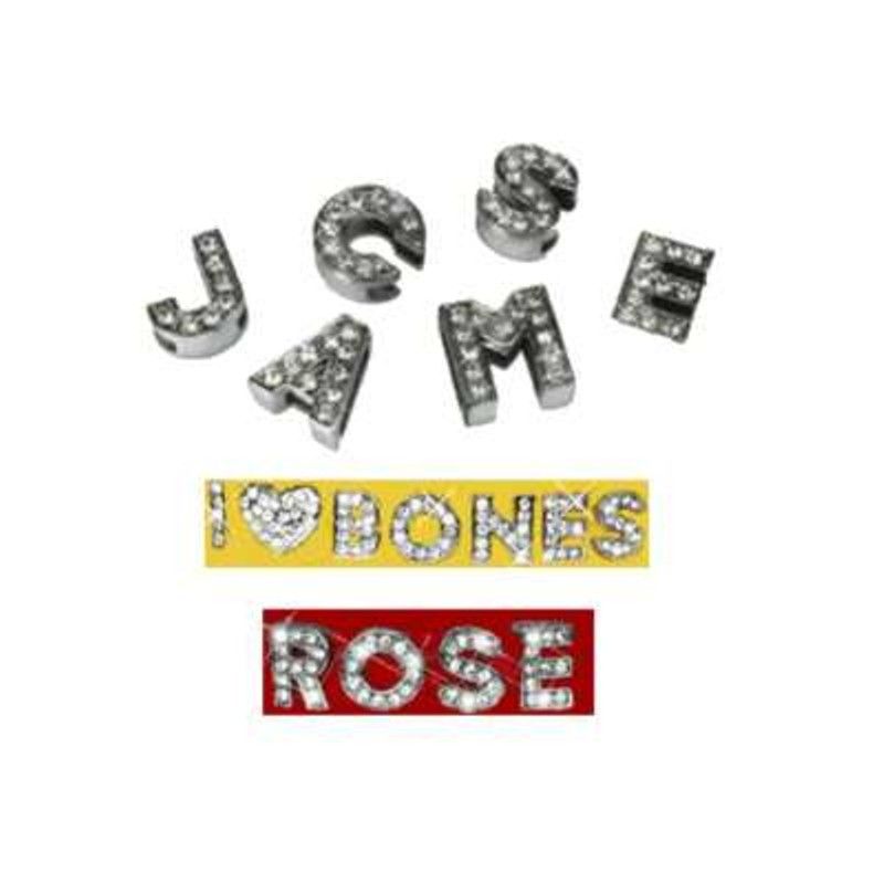 Rhinestone Letters and Charms for the Slider Collars