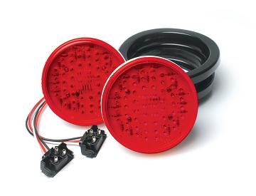 MCR - LED 4 INCH ROUND RED SELF CONTAINED STROBE LIGHT KIT