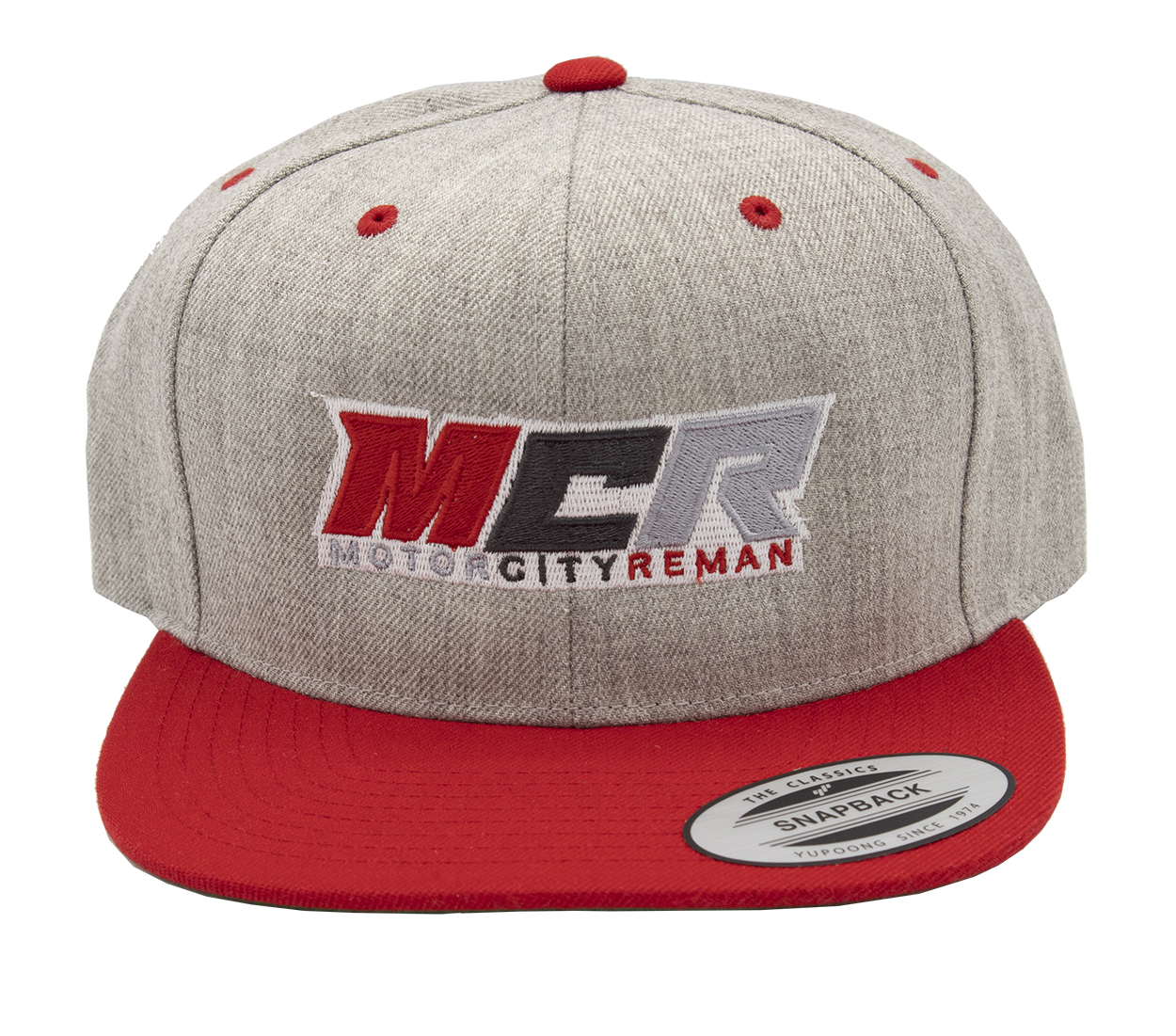 MCR - OFFICIAL HAT LIGHT GREY & RED WOOL LOGO YUPOONG CLASSIC FLAT BRIM