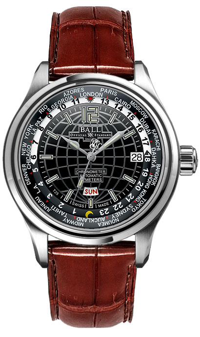 GM1020D-L1CAJ-BK Ball Trainmaster Worldtime Mens Watch