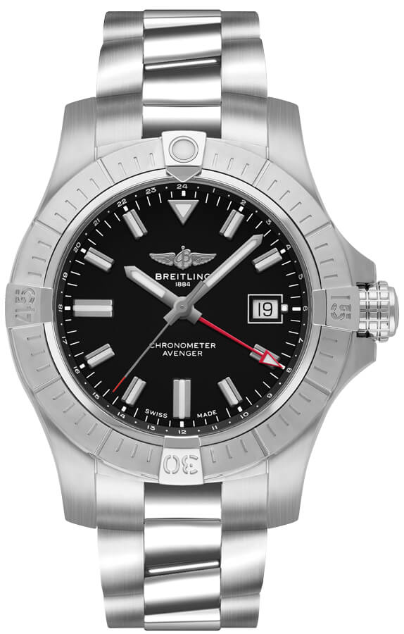 A32397101B1A1 Breitling Avenger Automatic GMT 43 Stainless Steel Black ...