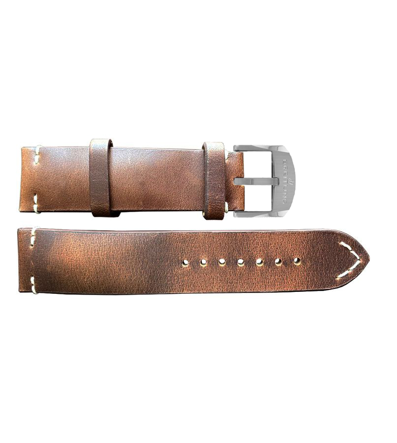 515X Breitling Brown Drakkar Calfskin Leather OEM Watch Strap for Sale