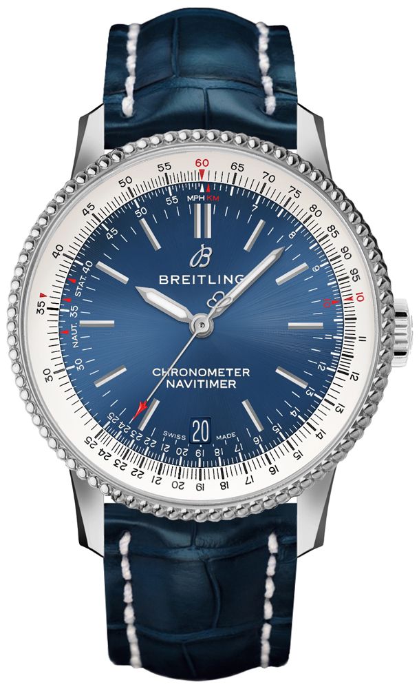 Breitling Navitimer 1 Automatic 38 Stainless Steel Blue Men's Watch ...