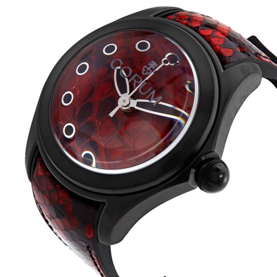 L082/03208 Corum Bubble 42 Red Python Black Steel Mens Watch