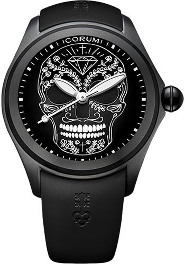 082.310.98/0371 SM01 Corum Bubble 47 Black Skull Men's Watch on Sale