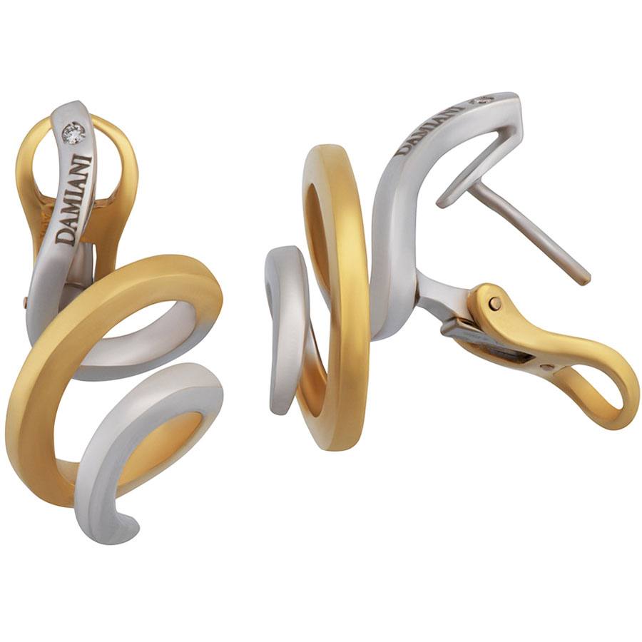 20019181 Damiani White and Yellow Gold Diamond Women's Earrings