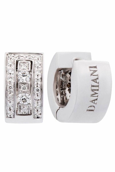 20031644 Damiani White Gold Diamond Hoop Women's Earrings