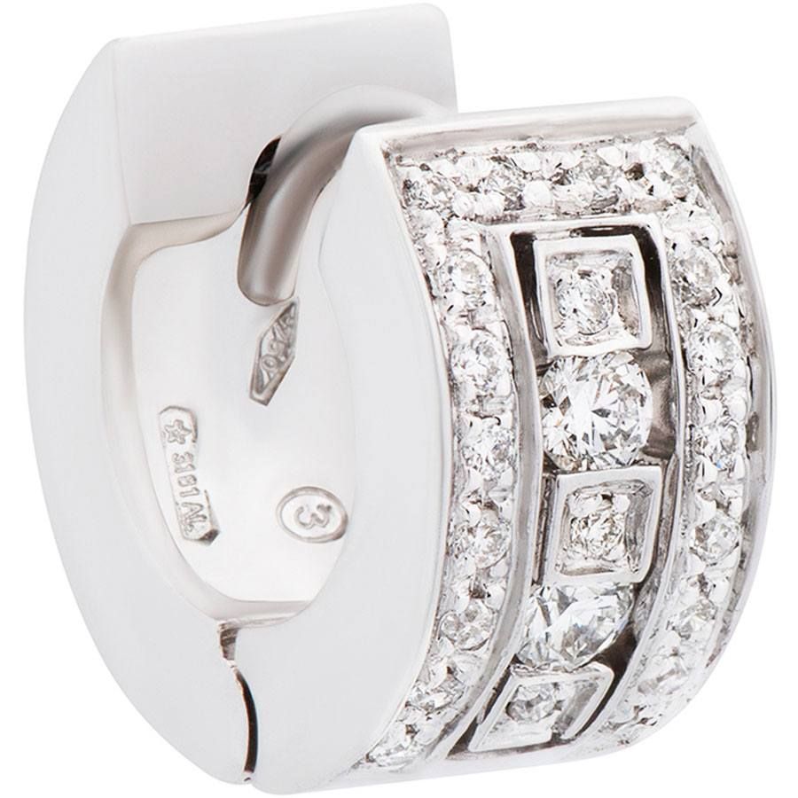 20031644 Damiani White Gold Diamond Hoop Women's Earrings