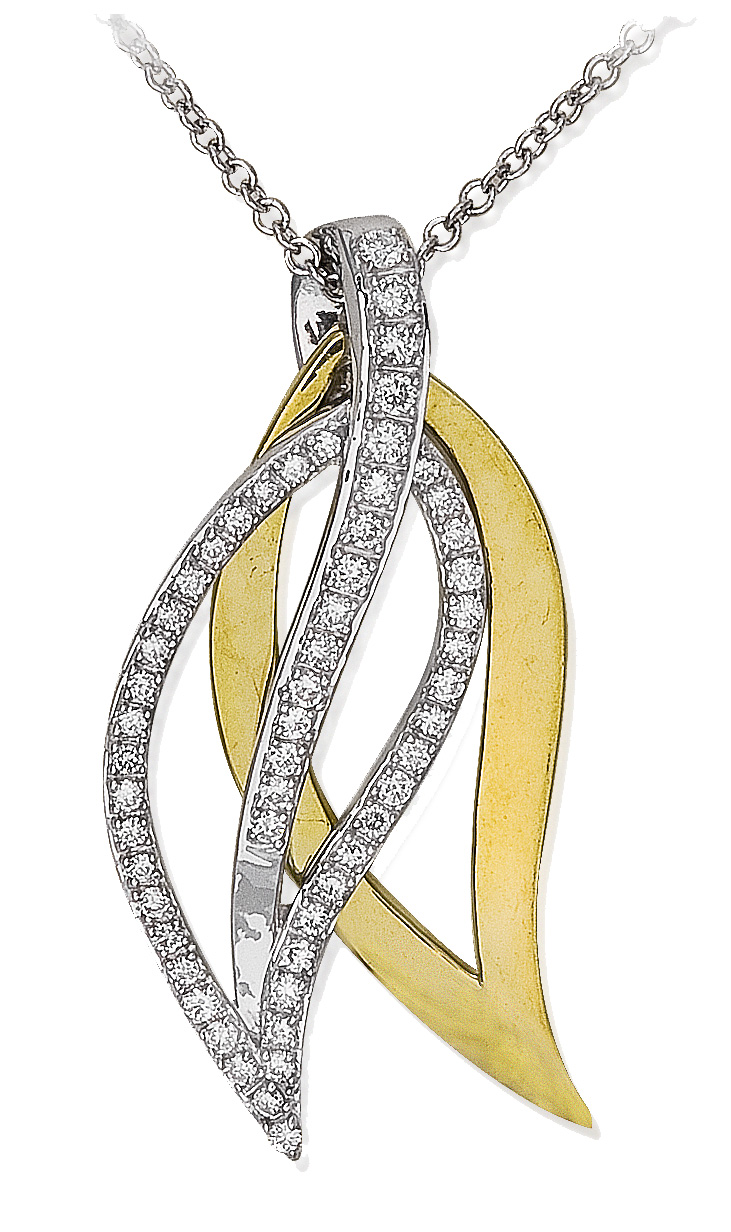 Buy Diamond Pendant, .24 Carat Diamonds on 14K White & Yellow Gold ...
