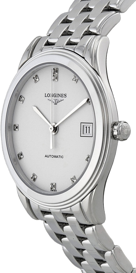 L4.774.4.27.6 Longines Flagship Automatic White Dial Diamond Mens Watch ...
