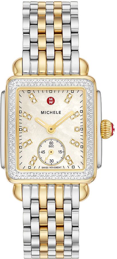 MWW06V000123 Michele Deco Mid Diamond Bezel Two Tone Womens Watch