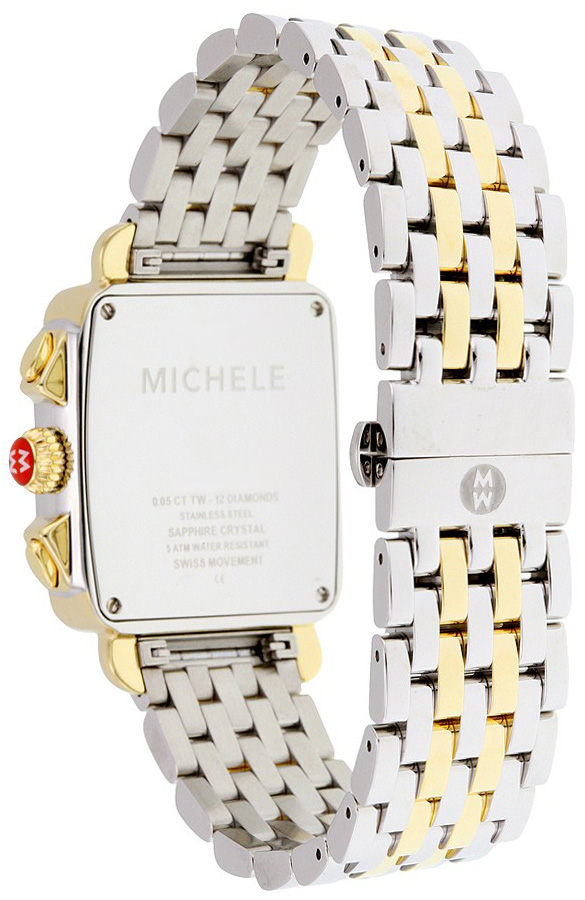 Michele Signature Deco Two Tone Diamond Dial MWW06P000122 Quartz Watch