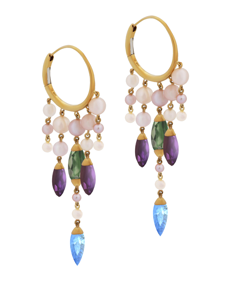 O107AP3-34 Mimi Milano 18k Yellow Gold Pearl Women's Earrings