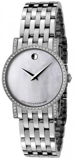0605326 Movado Museum Automatic Steel Diamonds White Mother of Pearl ...